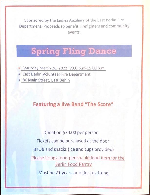 Spring Fling Dance Sponsored by the Ladies Auxiliary of East Berlin ...